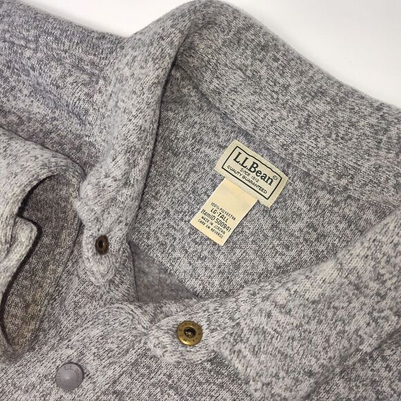 L.L. Bean | Shirts | Ll Bean Jacket Mens Lt Tall Gray Fleece Allagash Overshirt Snap Button ...